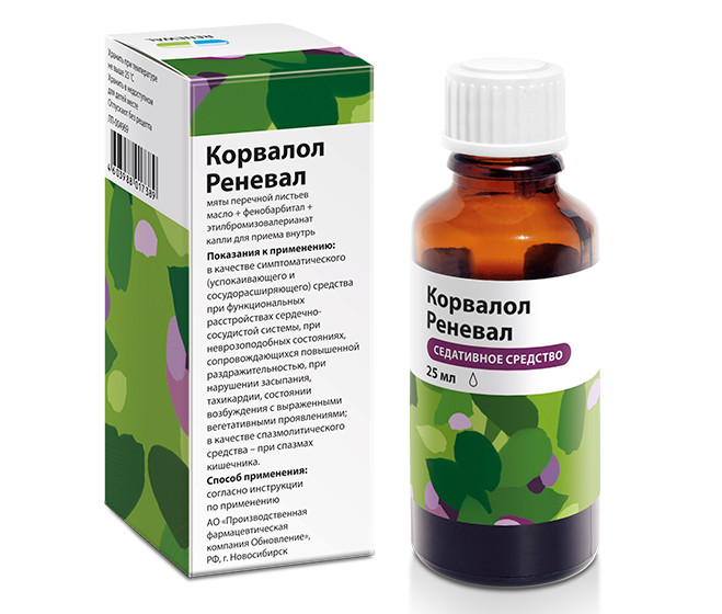 Корвалол Реневал капли внутрь 25мл купить в Москве по цене от 95 рублей